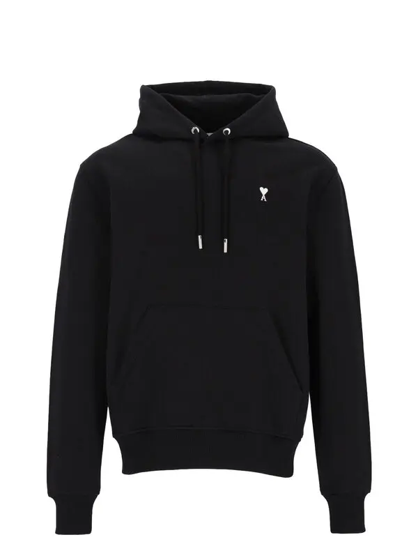 AMI Paris Cotton Hoodie - Black