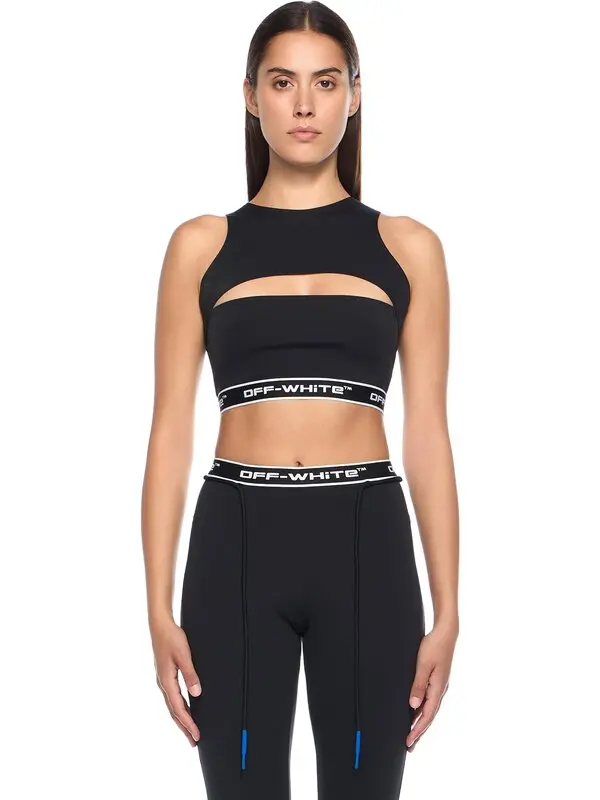 Off-White Logo Motif Cut Out Top - Black