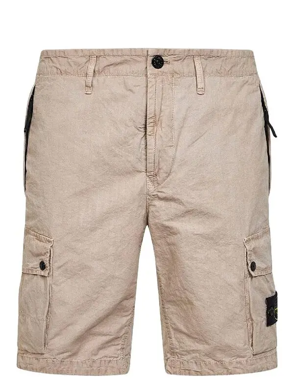 Stone Island Desert Organic Cotton Twill Cargo Bermuda Shorts - Multicolor