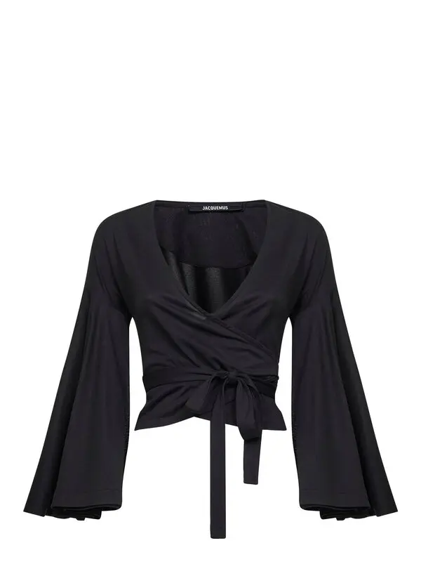 Jacquemus Wrap Top With Godet Sleeves - Multicolor