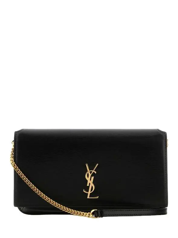 Saint Laurent Calf Leather Cross Body Bag - Black