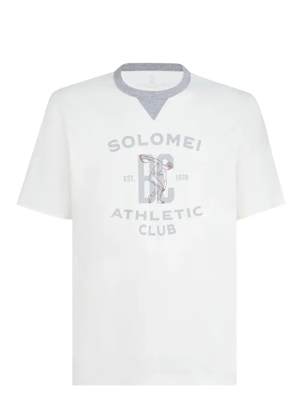 Brunello Cucinelli Logo Cotton T-shirt - Multicolor