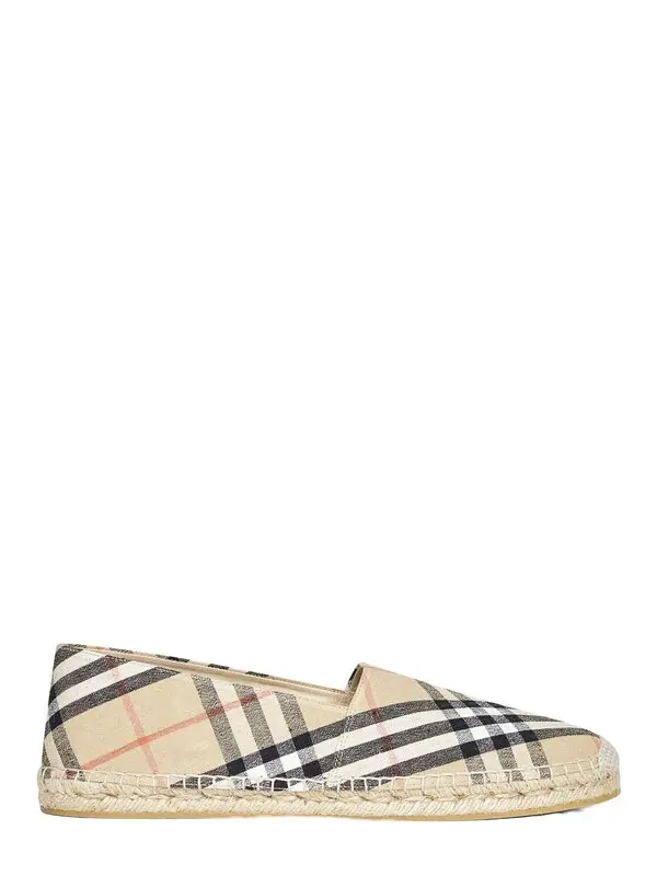 Burberry Sand Mews Check Espadrilles - Multicolor