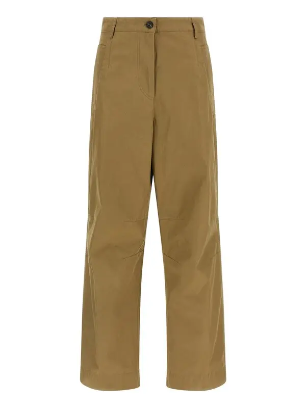 Dries Van Noten Heavy Cotton Pleated Trousers - Cream
