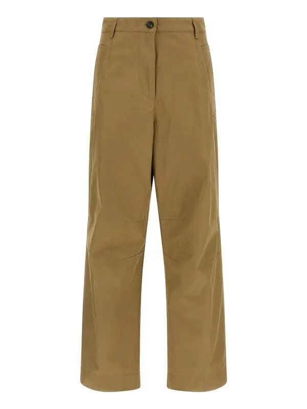 Dries Van Noten Heavy Cotton Pleated Trousers - Cream