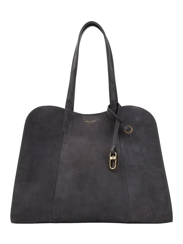 Giorgio Armani Suede Shoulder Bag - Gray