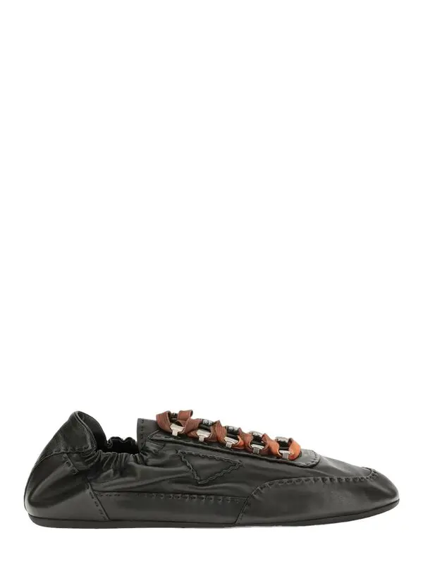 Prada Lambskin Brogue Sneakers - Black