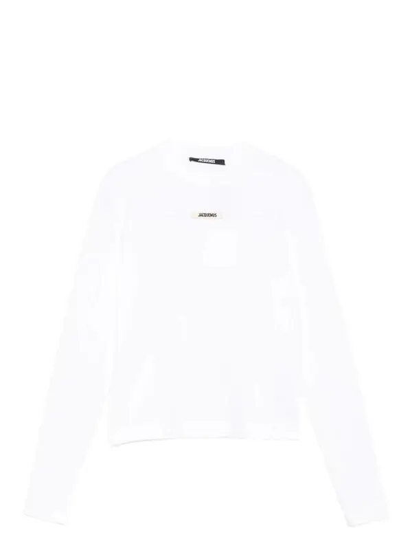 Jacquemus Long Sleeve Cropped T-shirt - White