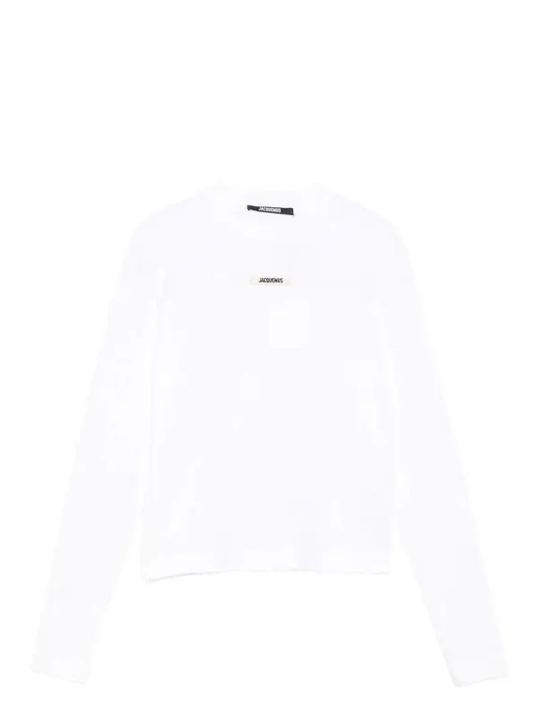 Jacquemus Long Sleeve Cropped T-shirt - White