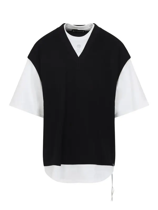 MASTERMIND WORLD Layered Short Sleeves Vest Tee - Black