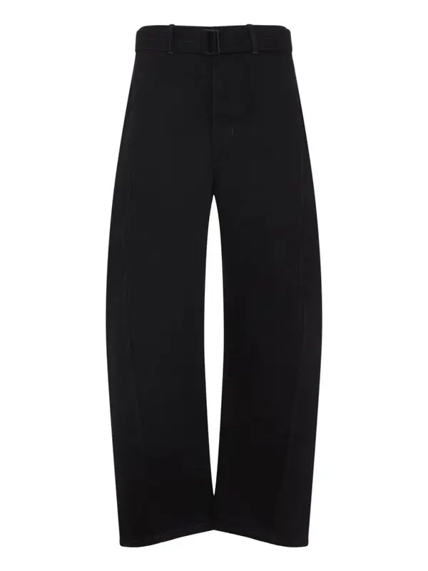 LEMAIRE Twisted Belted Denim Pants - Black
