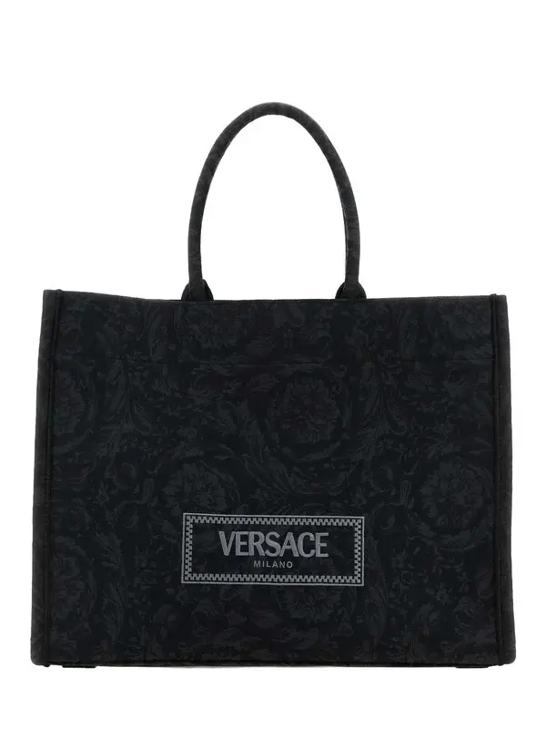 Versace Embroidered Shopper - Black