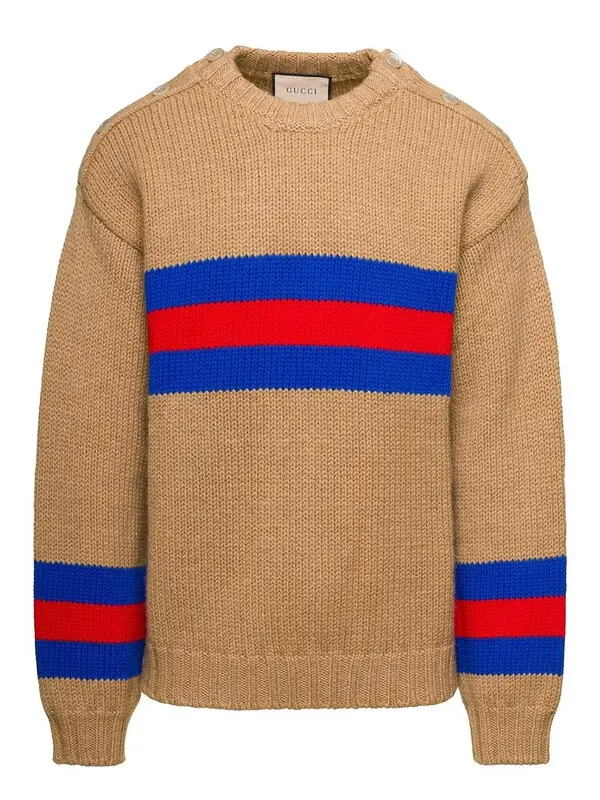Gucci Web Intarsia Wool And Mohair Sweater - Multicolor