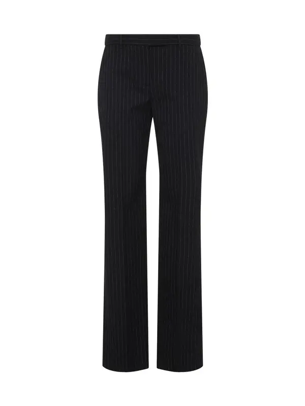 Alexander McQueen Pinstripe Lurex Pants - Black