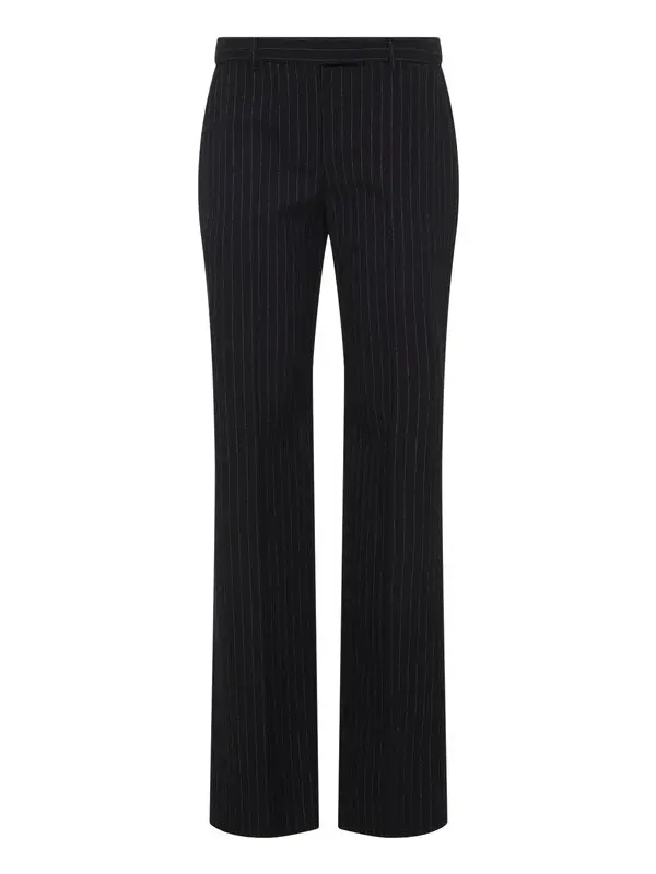 Alexander McQueen Pinstripe Lurex Pants - Black