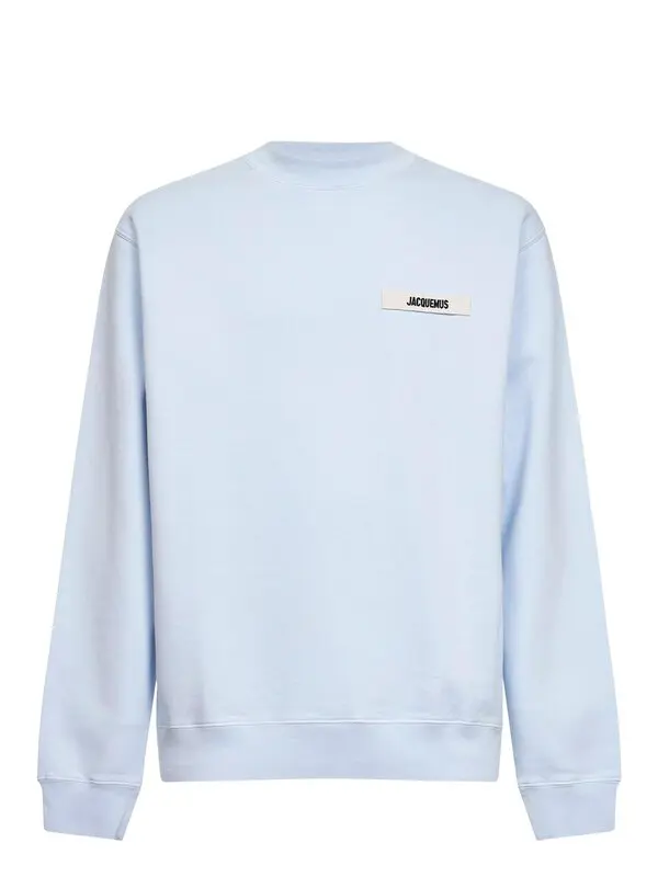 Jacquemus Light Blue Organic Cotton Fleece The Gros Grain Sweatshirt - Multicolor