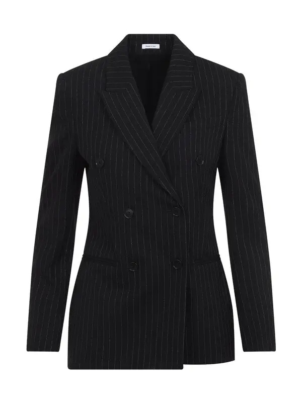 Alexander McQueen Pinstripe Lurex Jacket - Black