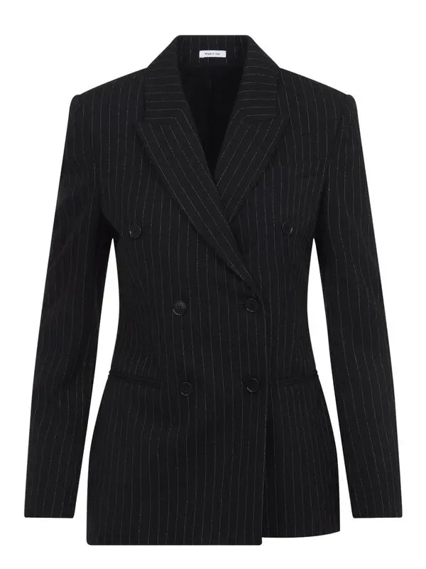 Alexander McQueen Lurex Pinstripe Jacket - Black