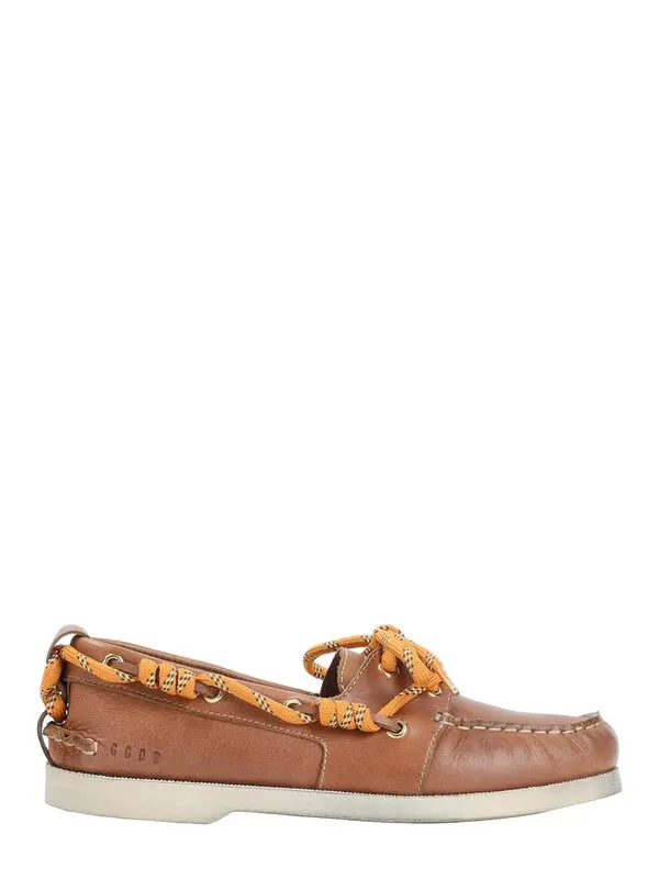 GOLDEN GOOSE Cow Leather Boat Loafers - Brown