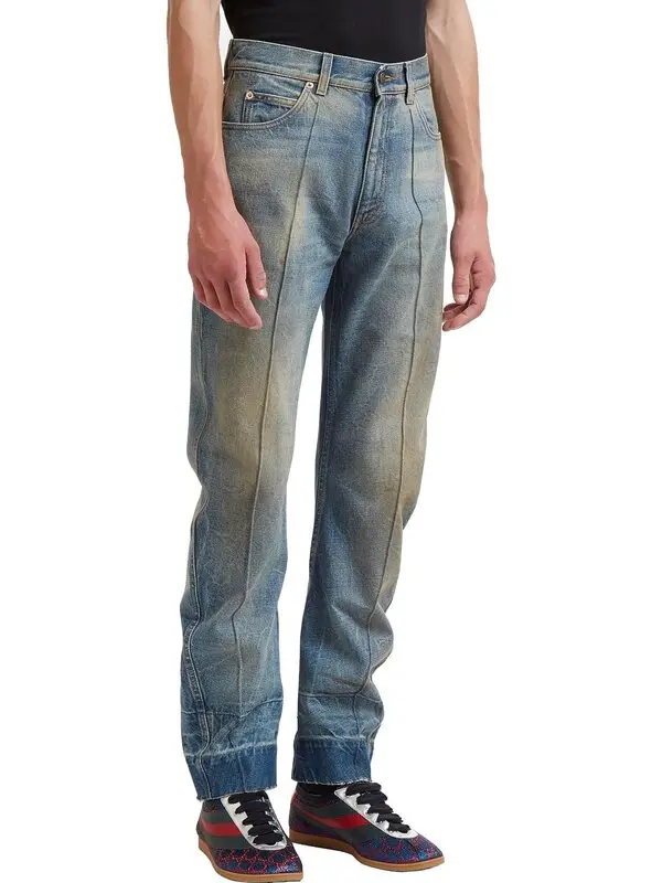 Gucci Distressed Stone Washed Jeans - Black