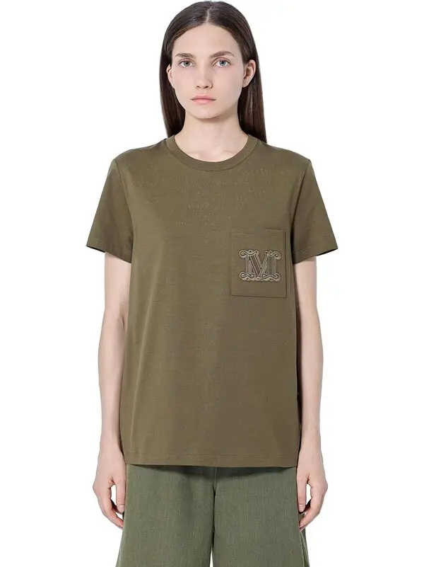 Max Mara Logo Patch Pocket T-shirt - Green