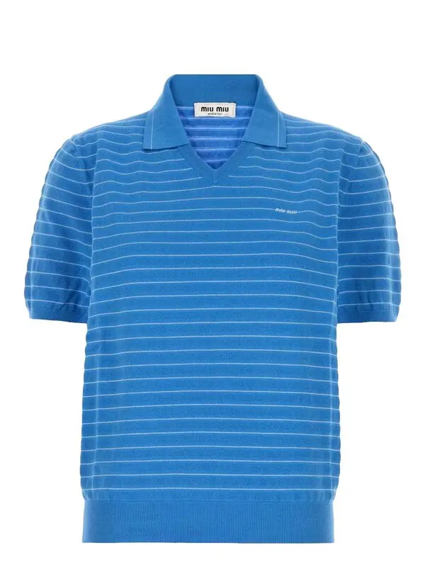 Miu Miu Cotton Polo Shirt - Blue