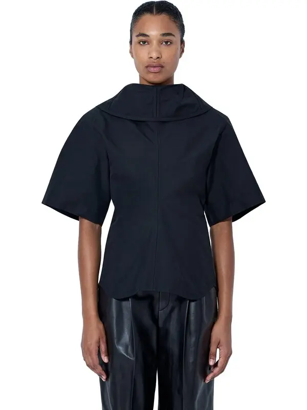 Bottega Veneta Asymmetrical Cut Top - Black