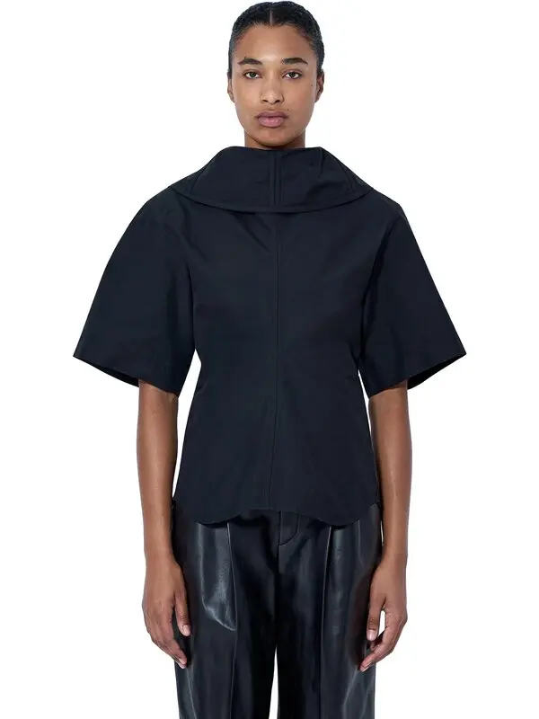 Bottega Veneta Asymmetrical Cut Top - Black