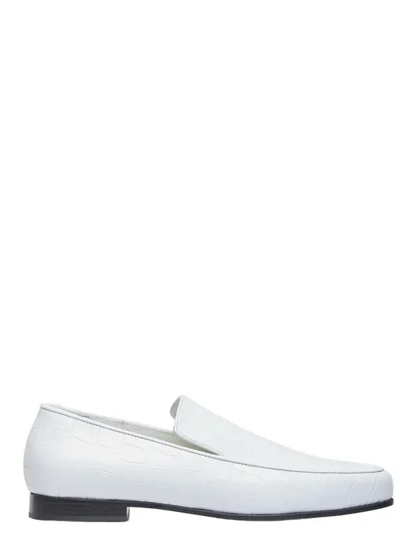 TOTEME Croco Oval Loafers - White
