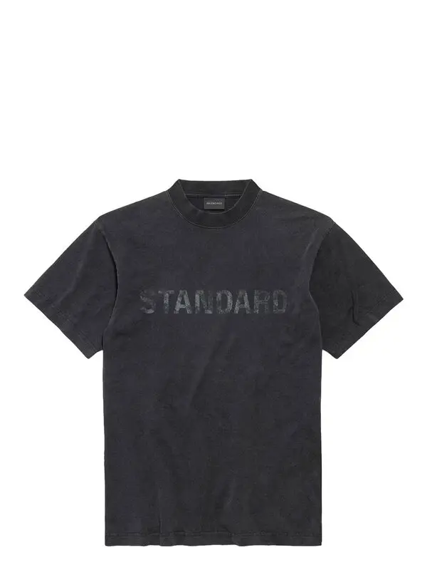 Balenciaga Standard Regular Fit T-shirt In Faded Jersey - Black