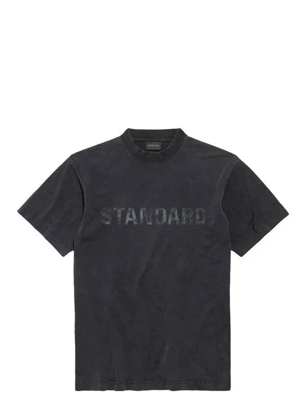 Balenciaga Standard Regular Fit T-shirt In Faded Jersey - Black