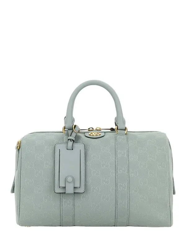 Gucci Ophidia Canvas Bag With Gg Jacquard Monogram - Blue