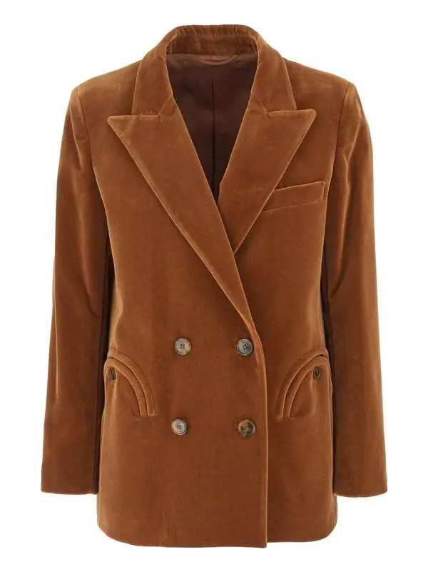 BLAZÉ MILANO Velvet Double Breasted Blazer - Multicolor