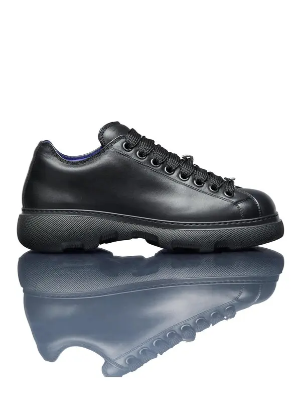 Burberry Ranger Leather Sneakers - Black