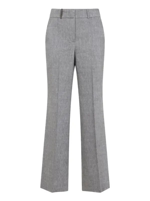 Peserico Linen And Wool Pants - Brown