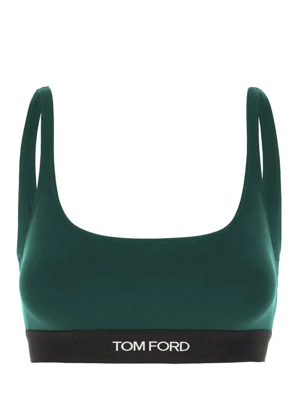 TOM FORD Logo Elastic Band Square Neck Sleeveless Top - Multicolor