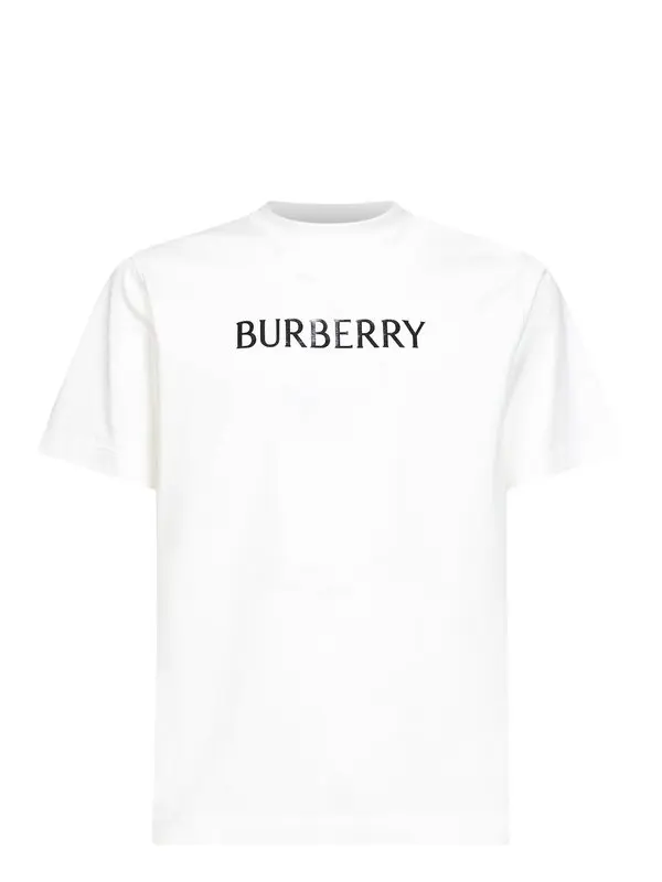Burberry Chalk White Cotton Logo T-shirt - Multicolor