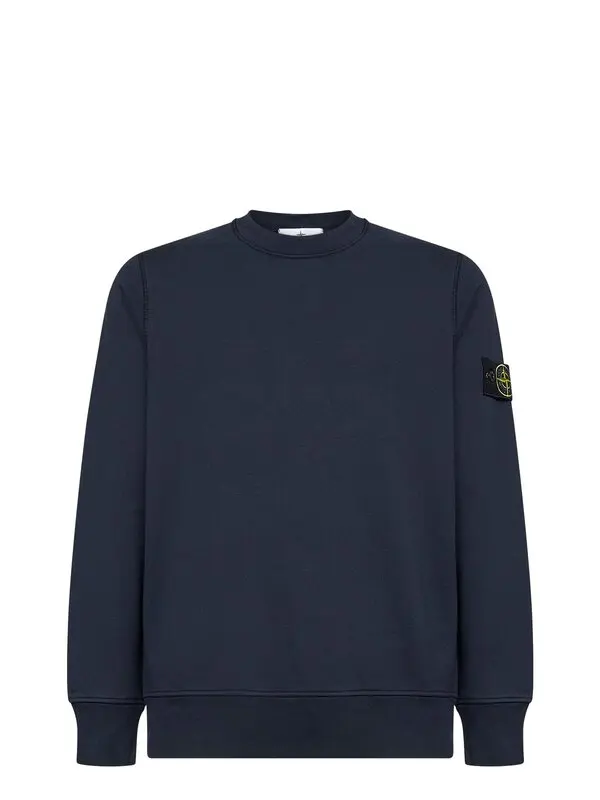 Stone Island Blue Organic Cotton Crewneck Sweatshirt - Multicolor