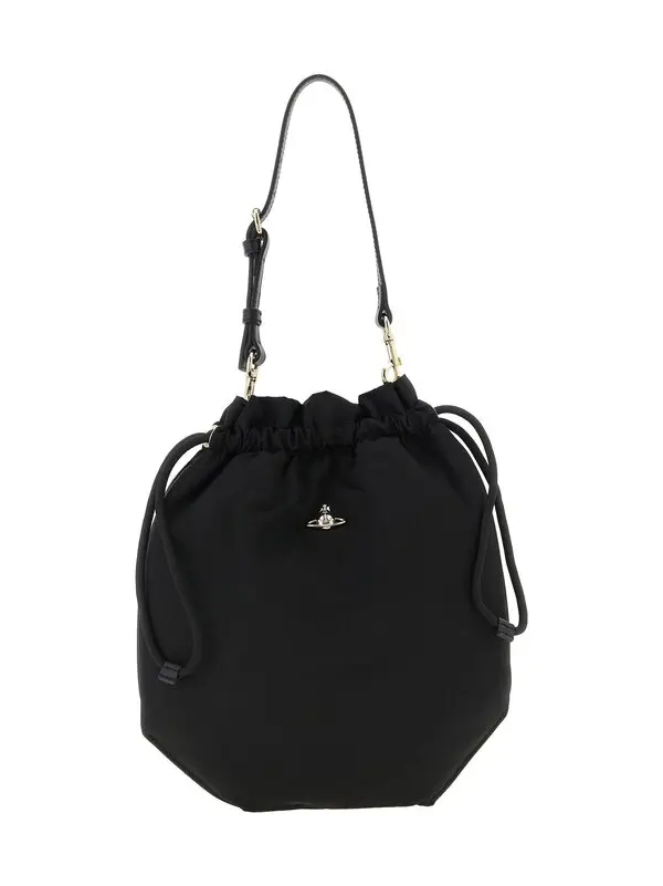 VIVIENNE WESTWOOD Drawstring Pouch Handbag - Black