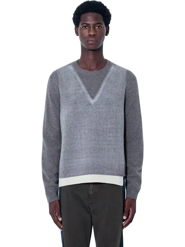 MAISON MARGIELA Fused Knit Sweater - Gray