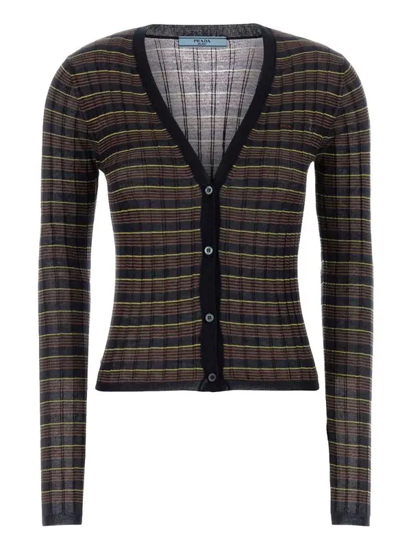 Prada Striped Knit Sweater - Blue