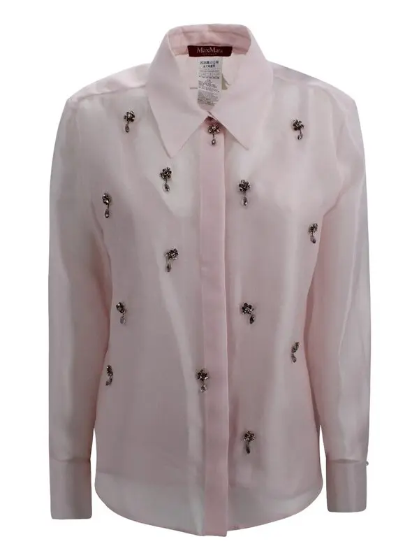 Max Mara Saegi Silk Organza Shirt - Pink