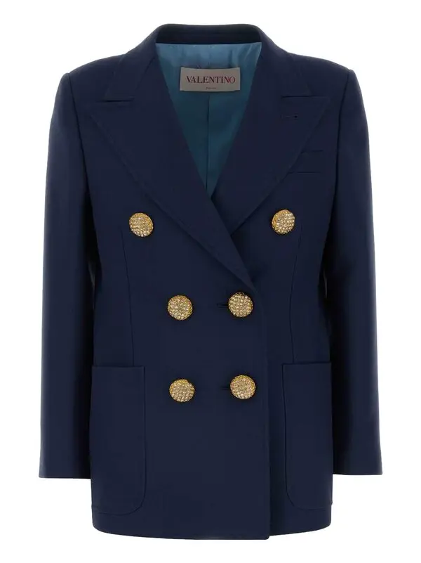 Valentino Garavani Virgin Wool Blazer - Blue