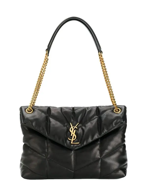 Saint Laurent Loulou Puffer Medium Bag In Nappa Leather - Black