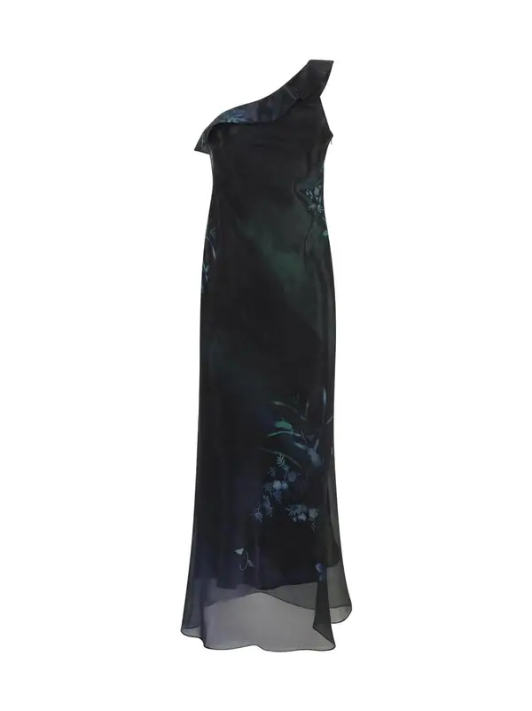 Giorgio Armani One-shoulder Long Dress - Black