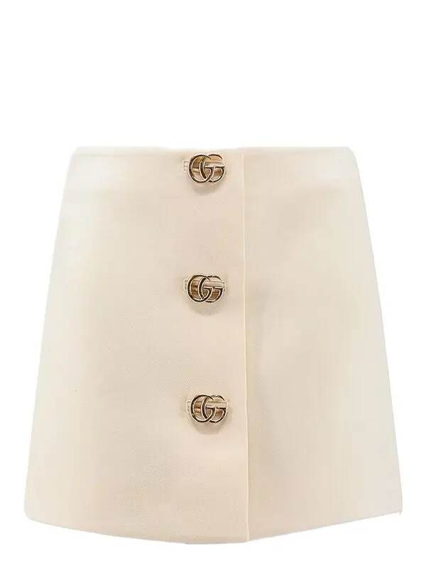Gucci Wool Crêpe Skirt With Double G Buttons - Multicolor