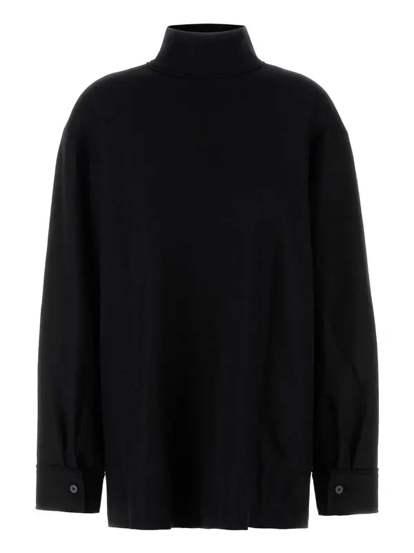 JIL SANDER Wool Blend Blouse - Black