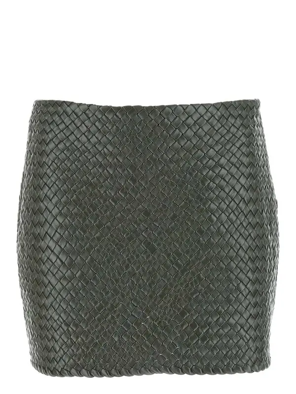 Bottega Veneta Leather Mini Skirt - Green