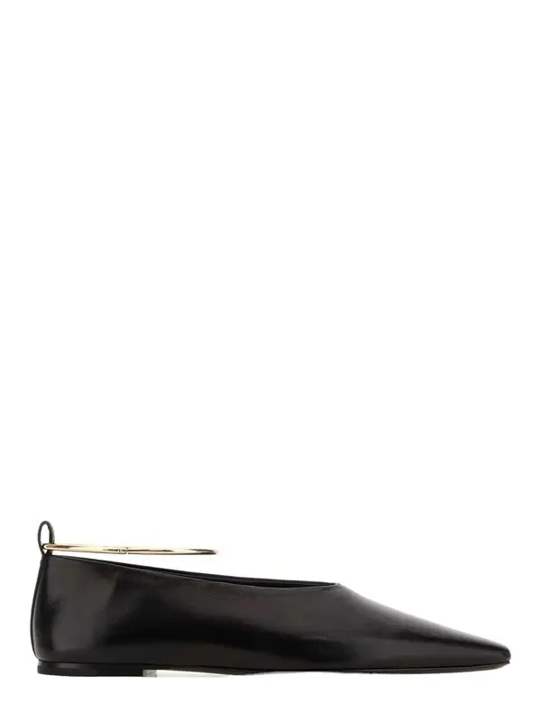 JIL SANDER Leather Ballerinas - Black