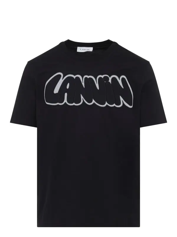 LANVIN Embroidered Logo T-shirt - Black